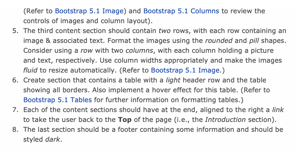 Solved 4.1P: Bootstrap content Page Tasks In this task, you | Chegg.com