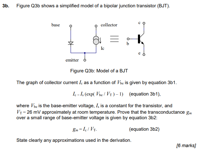 Solved 3b. Figure Q3b shows a simplified model of a bipolar | Chegg.com