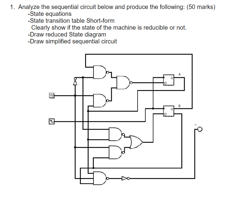 Solved Analyze the sequential circuit below and produce the | Chegg.com