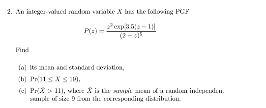 An integer-valued random variable x ﻿has the | Chegg.com