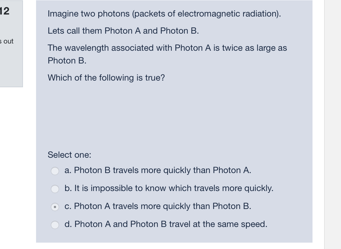 Solved 12 Imagine two photons (packets of electromagnetic | Chegg.com