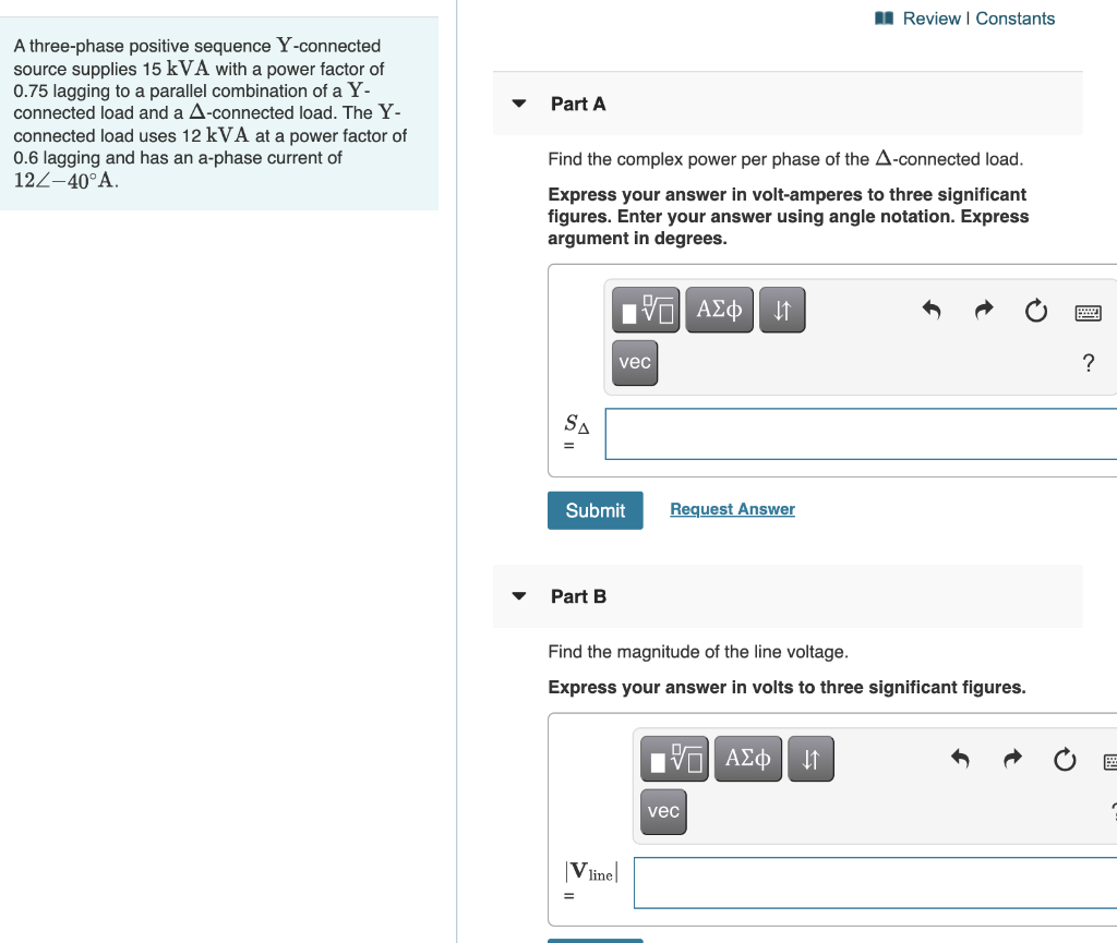 Solved A Review Constants Part A A Three Phase Positive