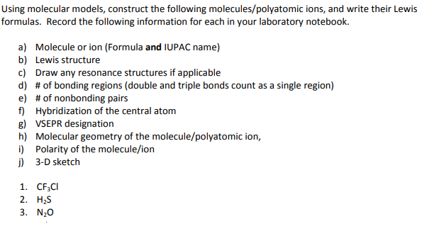 Solved Using molecular models, construct the following | Chegg.com