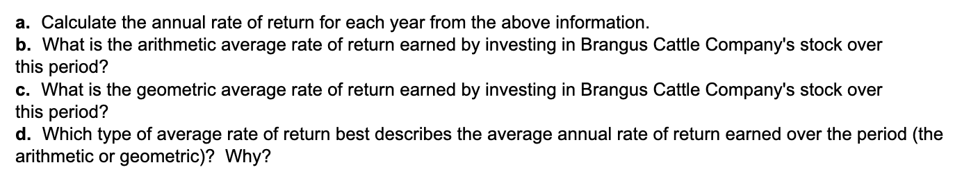 Solved (Calculating the geometric and arithmetic average | Chegg.com