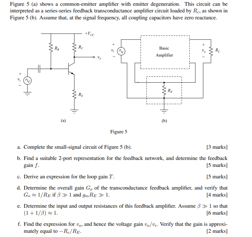 Solved Figure 5 (a) shows a common-emitter amplifier with | Chegg.com