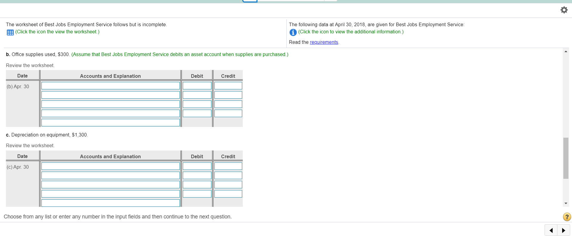 Solved The worksheet of Best Jobs Employment Service follows | Chegg.com