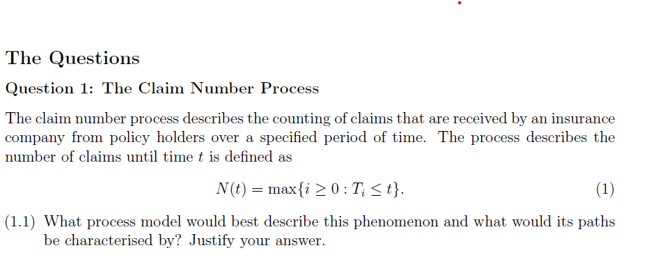 Solved The QuestionsQuestion 1: The Claim Number ProcessThe | Chegg.com
