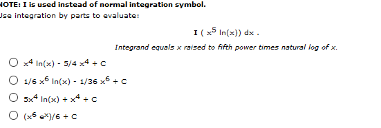 Solved WOTE: I is used instead of normal integration symbol. | Chegg.com