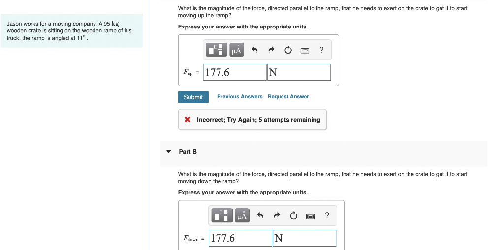 Solved What is the magnitude of the force, directed parallel | Chegg.com