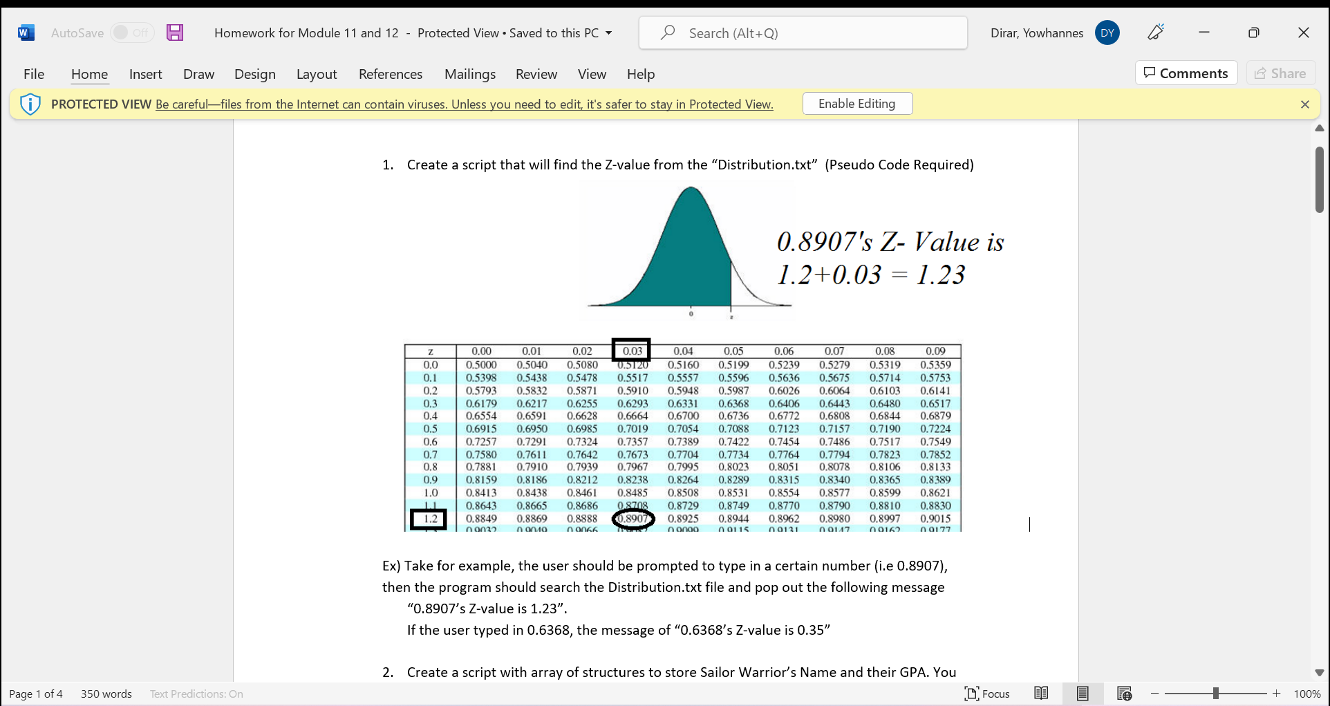 Solved W AutoSave Off Search (Alt+Q) Homework for Module 11 | Chegg.com