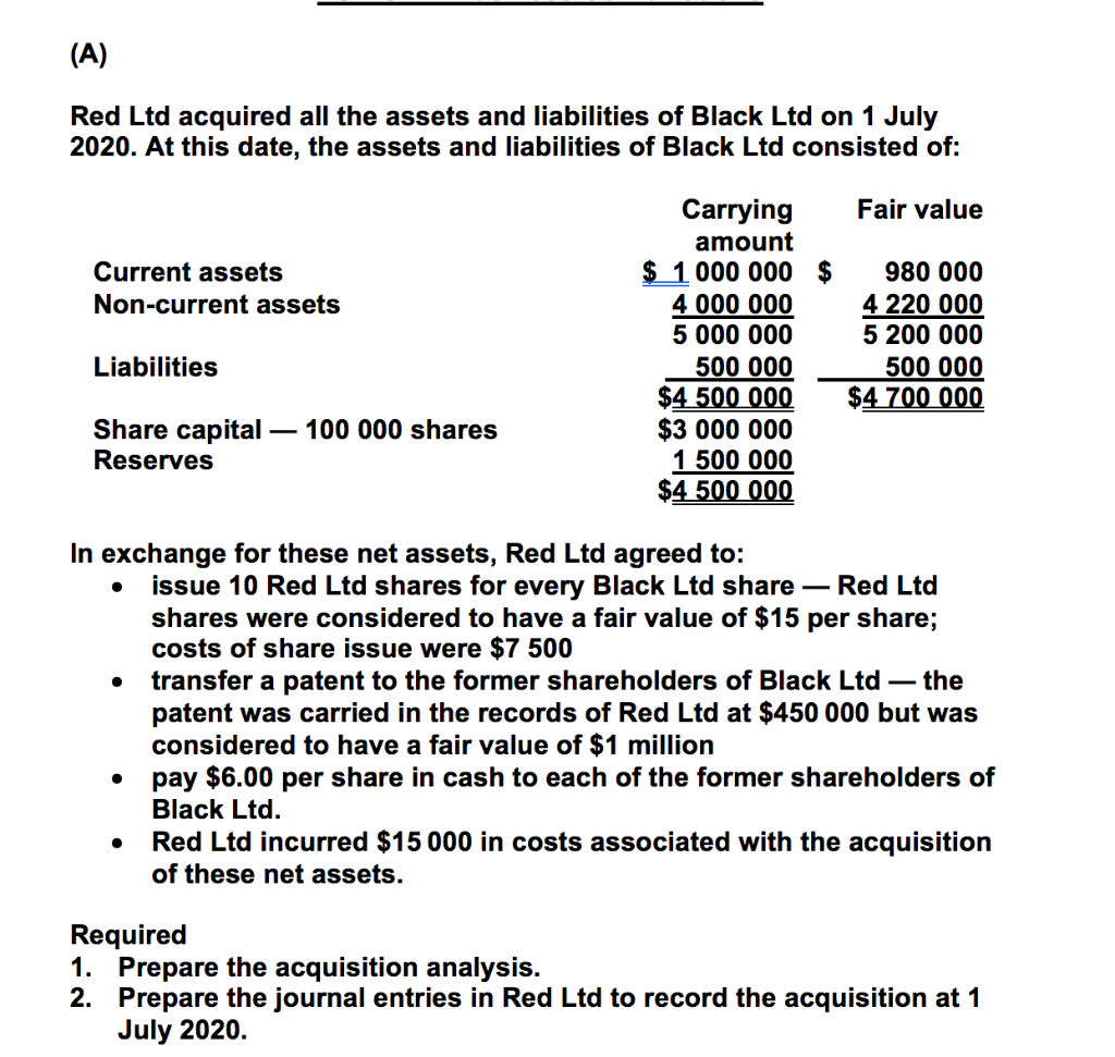 Solved Question1 Prepare the acquisition analysis Question2 | Chegg.com