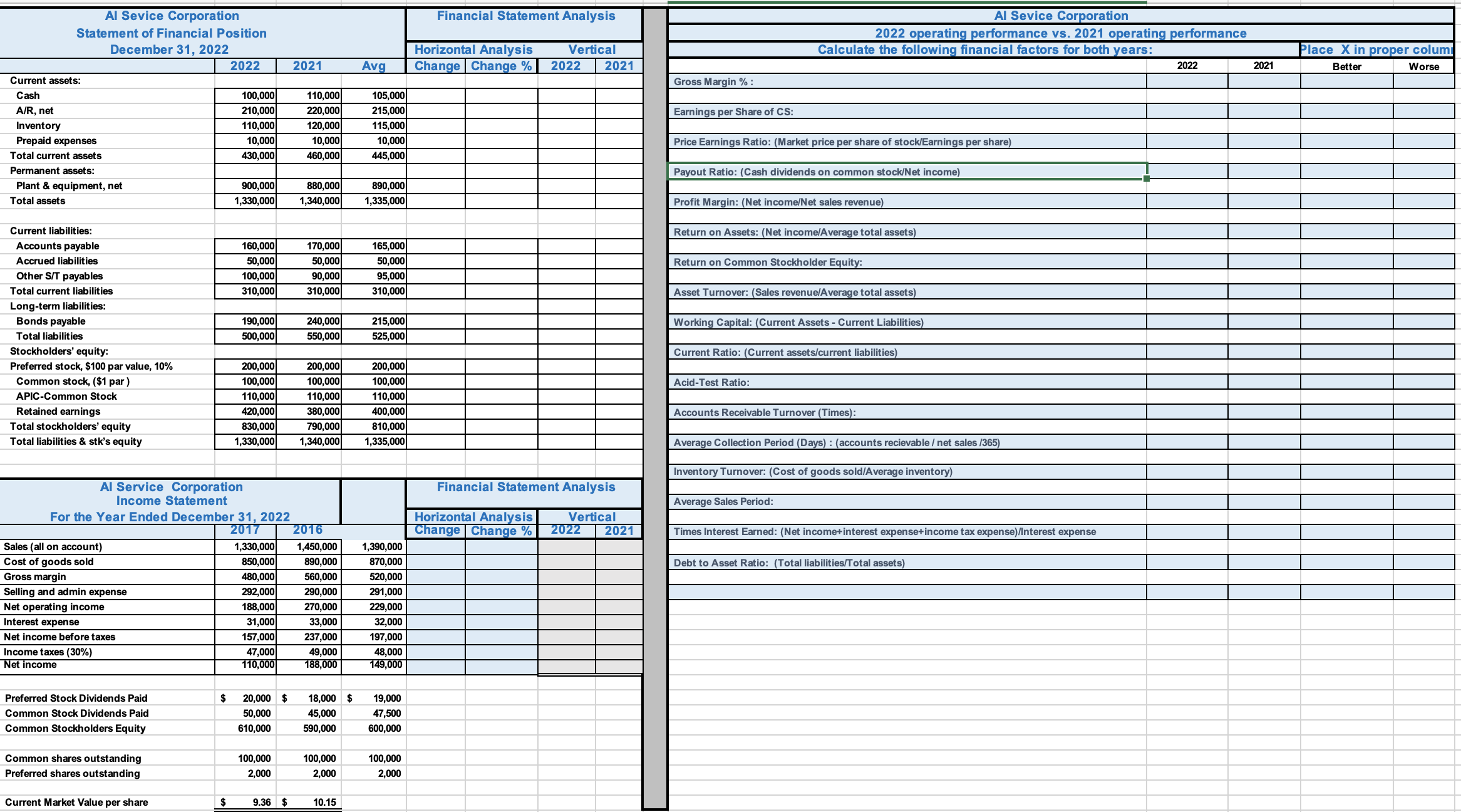 please fill in the rest of chart prepare a vertical | Chegg.com