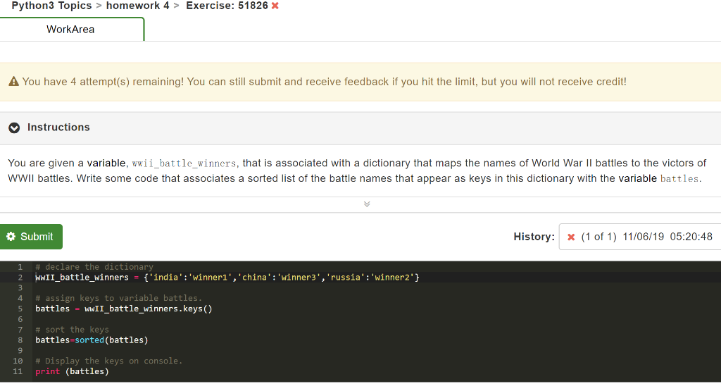 Python3 Topics > homework 4 > Exercise: 51826 * | Chegg.com