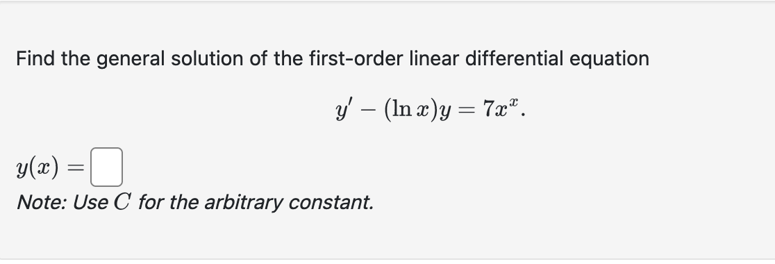 Solved Find the general solution of the first-order linear | Chegg.com