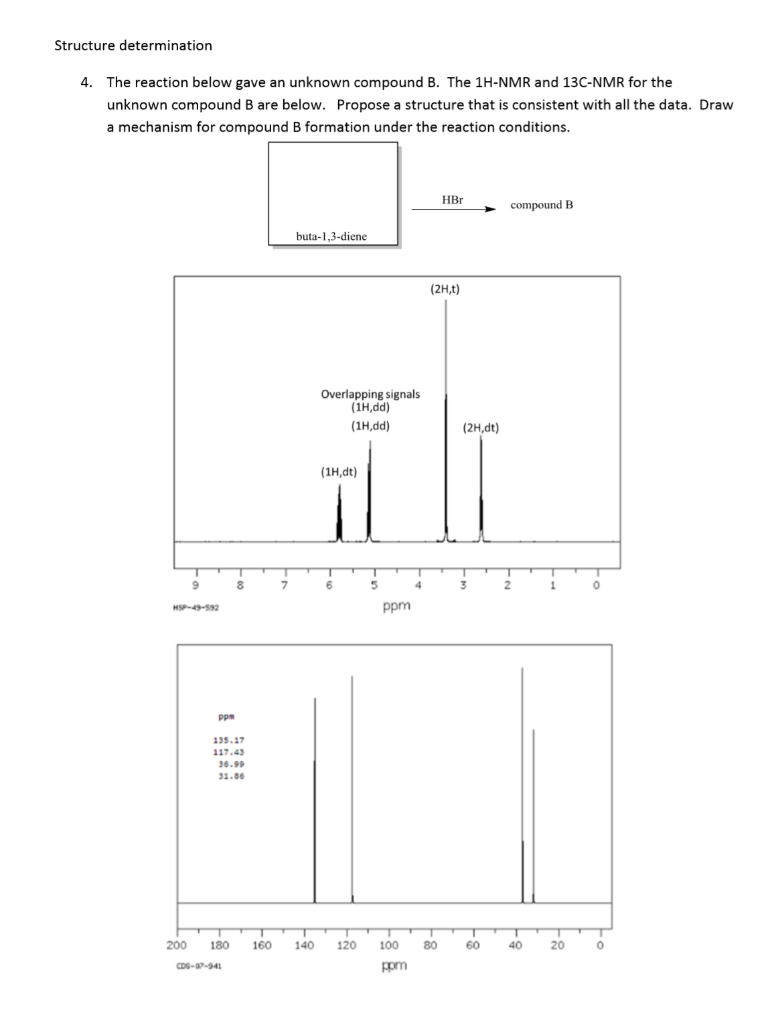 Solved Structure determination 4. The reaction below gave an | Chegg.com
