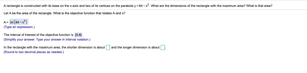 Solved A rectangle is constructed with its base on the | Chegg.com