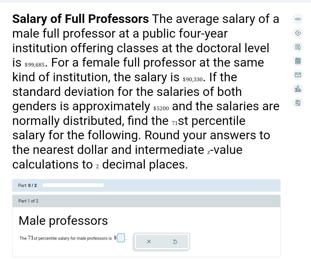Solved Salary of Full Professors The average salary of a | Chegg.com