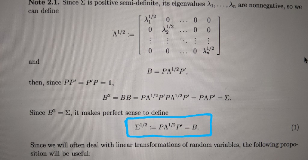 Solved 4. If is an n x n covariance matrix, 21/2 is the | Chegg.com