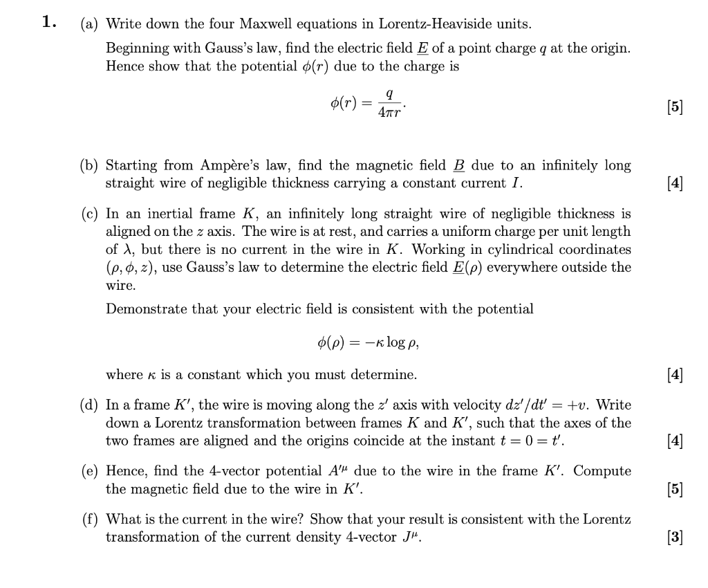 Solved 1. (a) Write down the four Maxwell equations in | Chegg.com