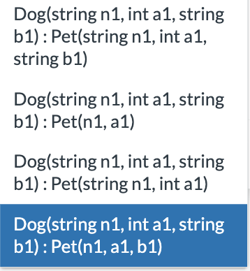 Solved Given the following base class: class Pet \{ public: | Chegg.com