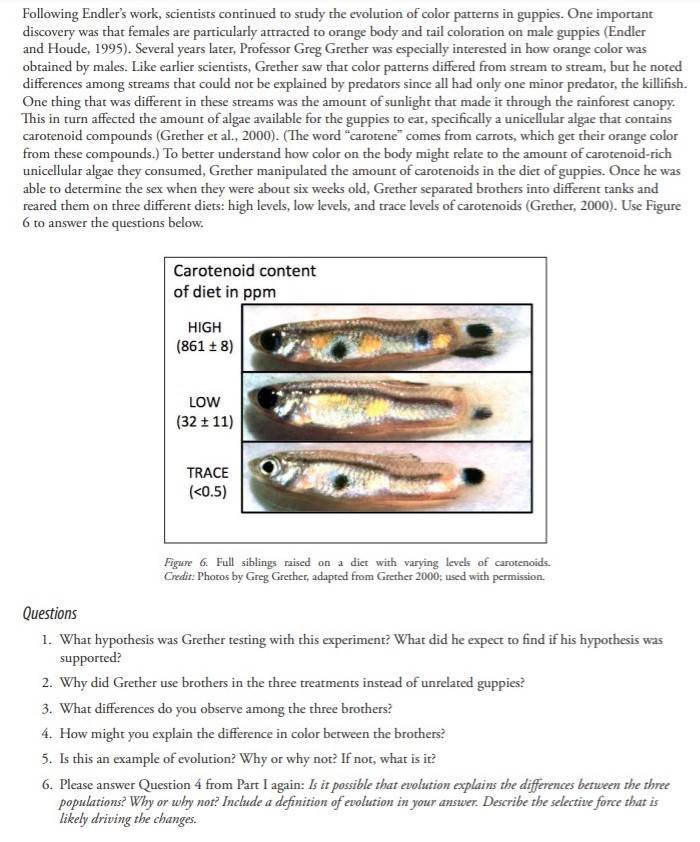 Solved Following Endler's work, scientists continued to | Chegg.com
