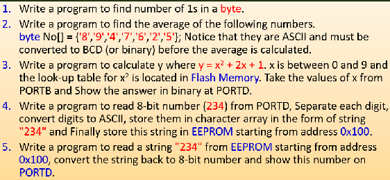 1. Write a program to find number of 1s in a byte. 2. | Chegg.com