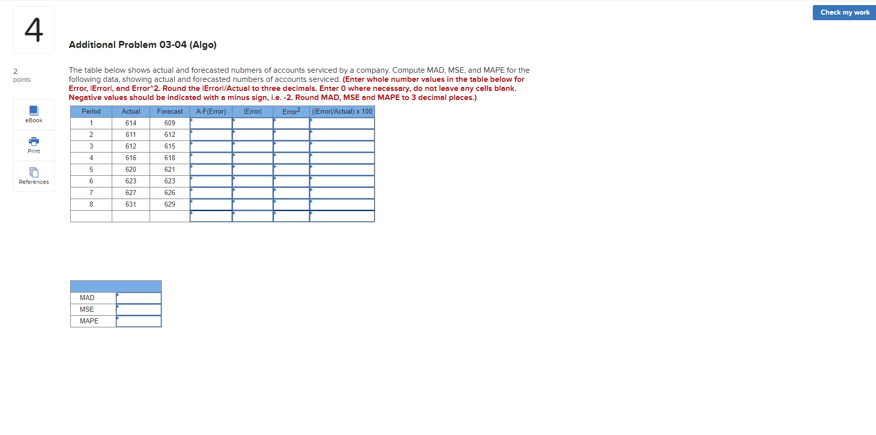 Solved Exercises: Forecasting Saved Help Save & Exit Submit | Chegg.com