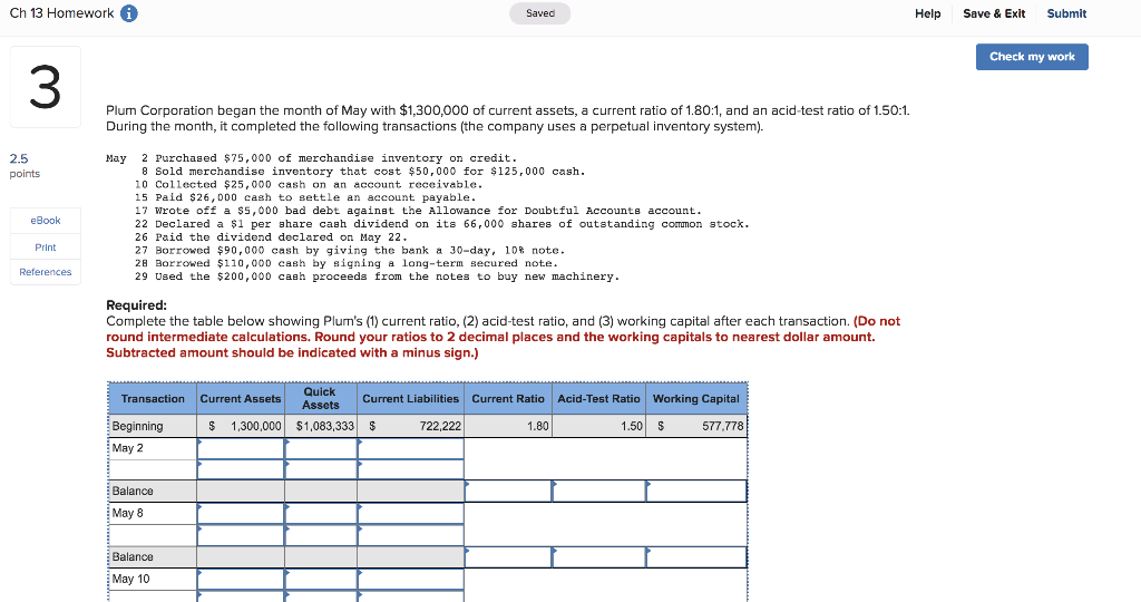 Solved Ch 13 Homework i Saved Help Save & Exit Submit Check | Chegg.com Solved Ch 13 Homework i Saved Help Save & Exit Submit Check | Chegg.com