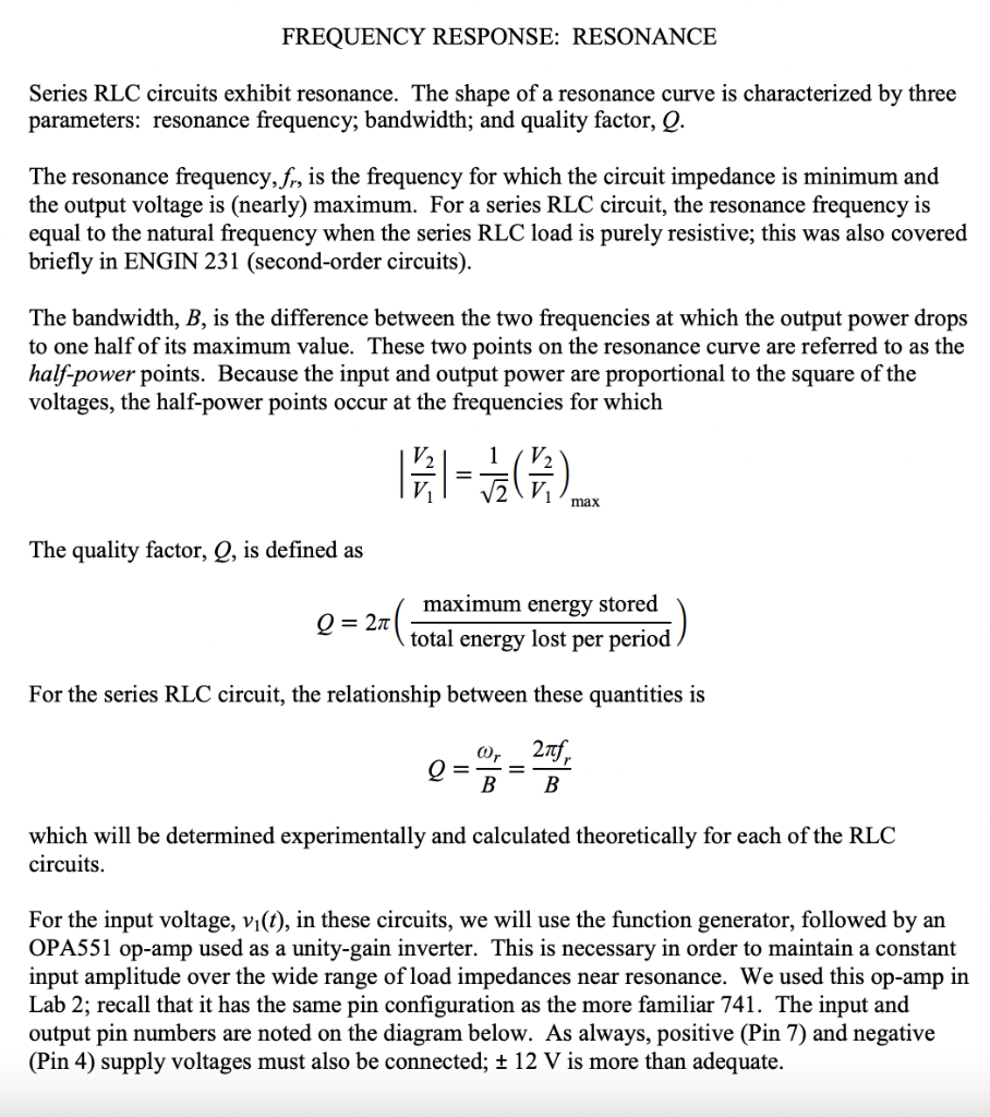 Series RLC circuits exhibit resonance. The shape of a | Chegg.com