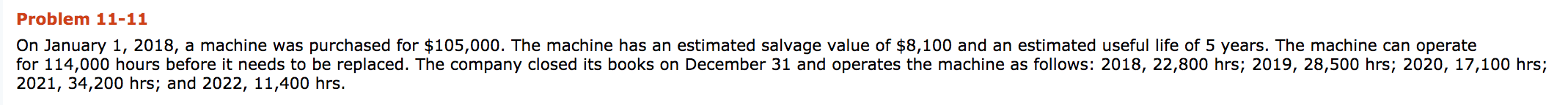 Solved Problem 11-11 On January 1, 2018, a machine was | Chegg.com