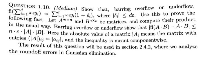 Solved Show that, barring overflow or underflow, fl | Chegg.com