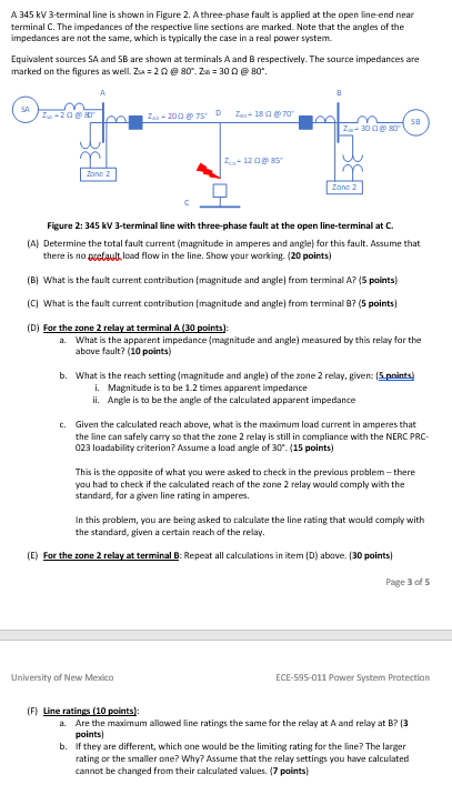A 345 kV 3-terminal line is shown in Figure 2. A | Chegg.com