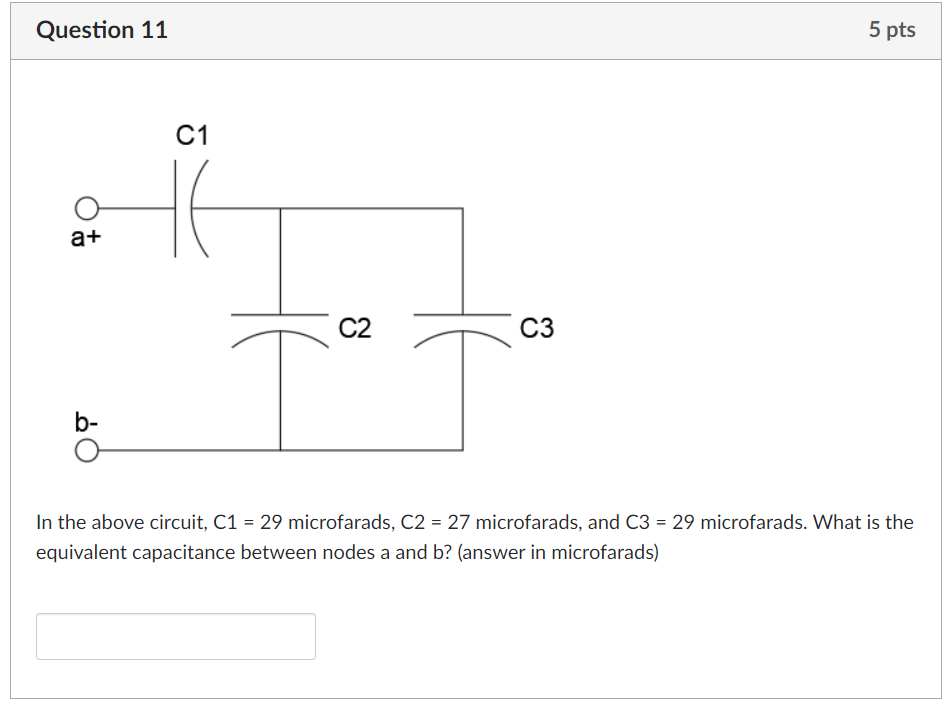 Solved In the above circuit, C1 = 29 microfarads, C2 = 27 | Chegg.com