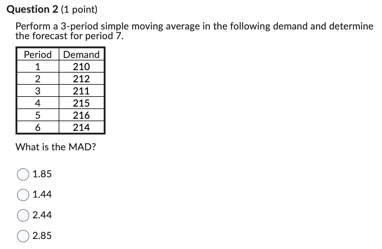 Solved Perform a 3-period simple moving average in the | Chegg.com
