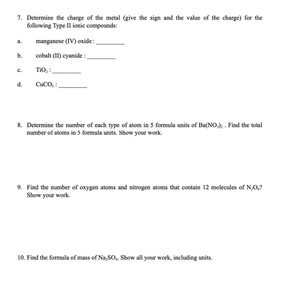 Solved 5. Circle the ionic compounds and identify the cation | Chegg.com