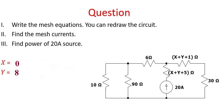 Solved Question 1. Write the mesh equations. You can redraw | Chegg.com