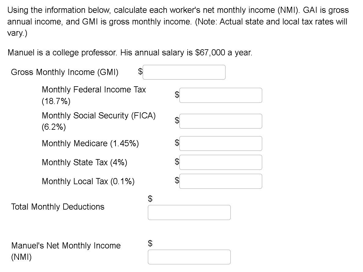 Solved Using the information below, calculate each worker's | Chegg.com