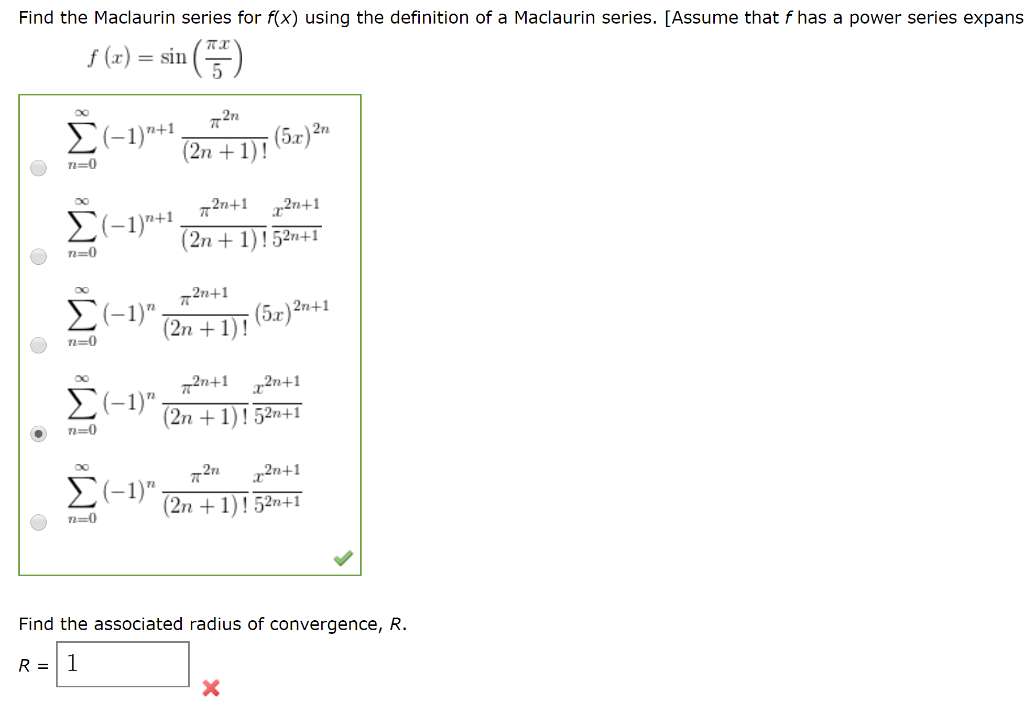 Solved Find the Maclaurin series for f(x) using the | Chegg.com