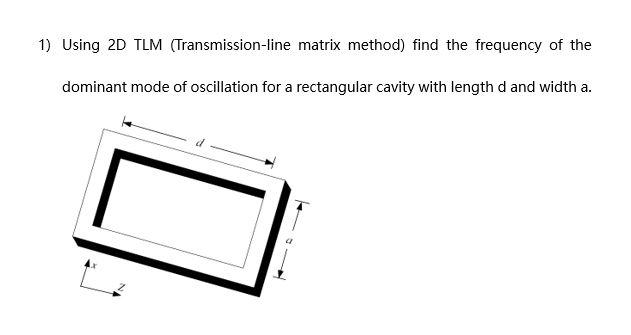 Solved 1) Using 2D TLM (Transmission-line matrix method) | Chegg.com