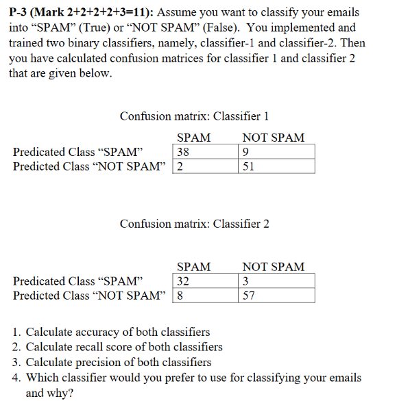 Solved P-3 (Mark \( 2+2+2+2+3=11 \) ): Assume you want to | Chegg.com
