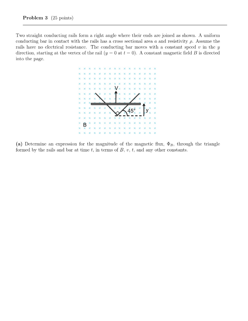 Solved Problem 3 (25 points) Two straight conducting rails | Chegg.com
