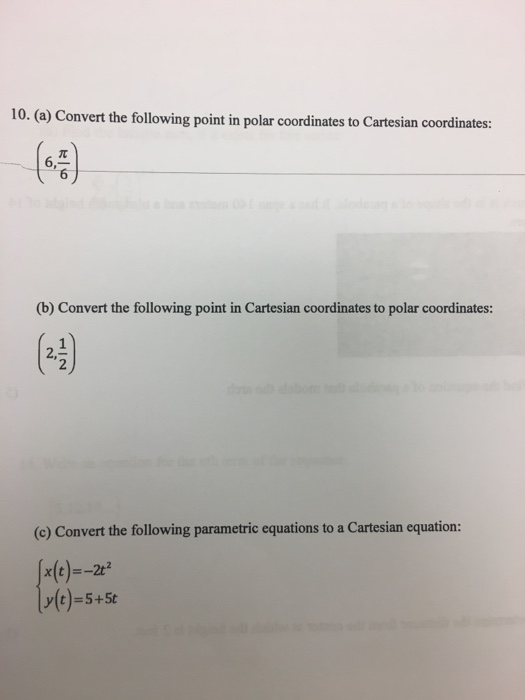 Solved 10. (a) Convert the following point in polar | Chegg.com