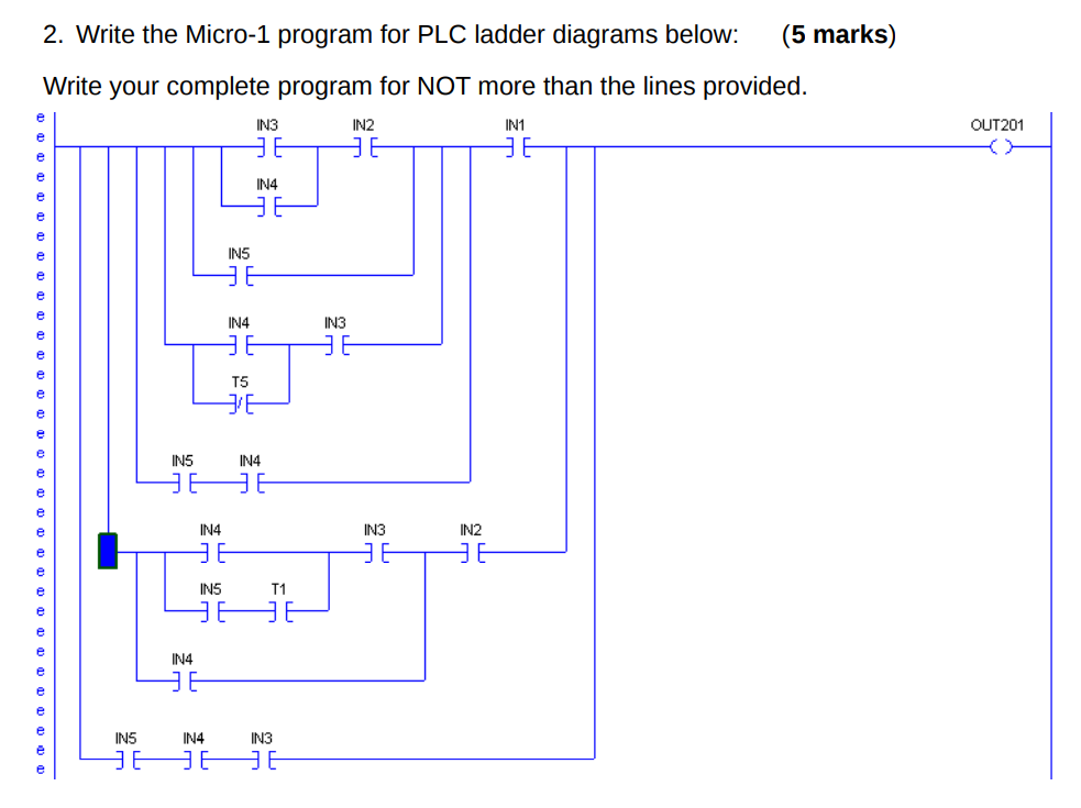 2. Write the Micro-1 program for PLC ladder diagrams | Chegg.com