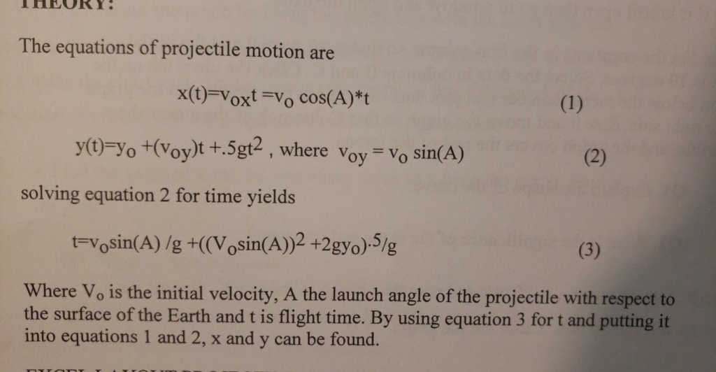 Solved 3. Theoretical Range: Find a theoretical equation for | Chegg.com