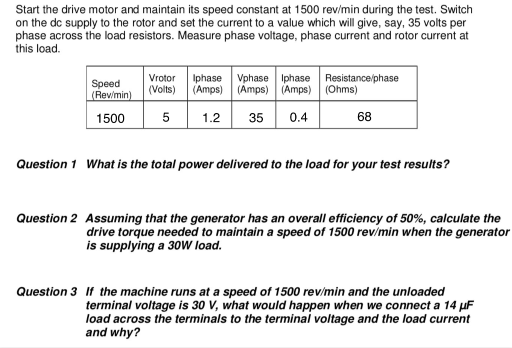 Solved In this AC Three-Phase Synchronous Generator | Chegg.com