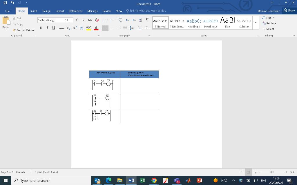 Solved For the PLC ladder rungs - fill in the Boolean Symbol | Chegg.com