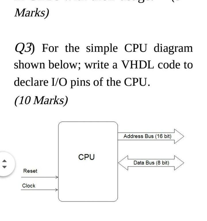 Solved - Marks) Q3) For the simple CPU diagram shown below; | Chegg.com