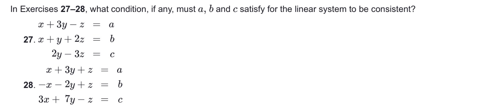 Solved = a = In Exercises 27–28, what condition, if any, | Chegg.com