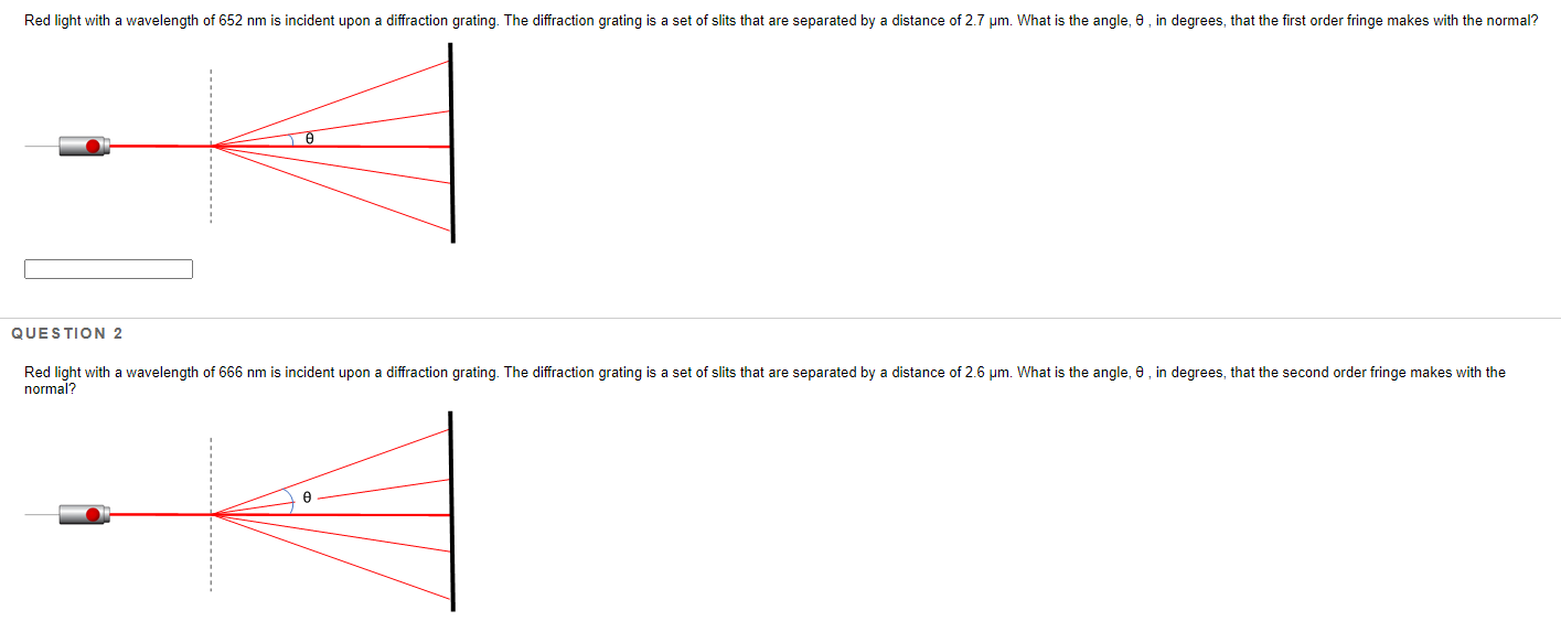 Solved Red light with a wavelength of 652 nm is incident | Chegg.com