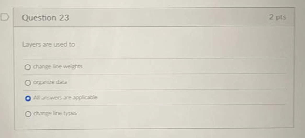 Solved Question 23 2 pts Layers are used to change | Chegg.com